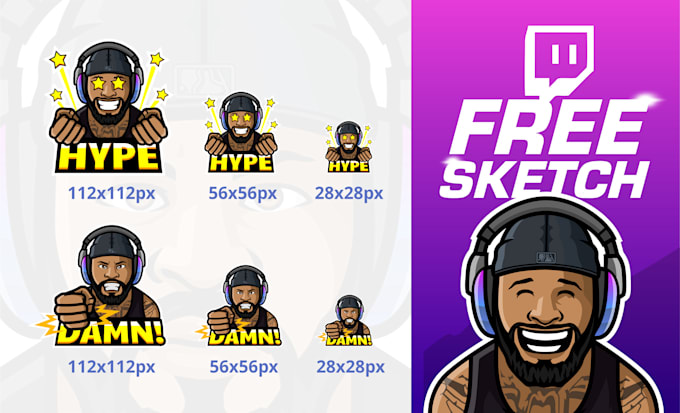 Design custom twitch emotes packs and badges by Sinsvertical | Fiverr