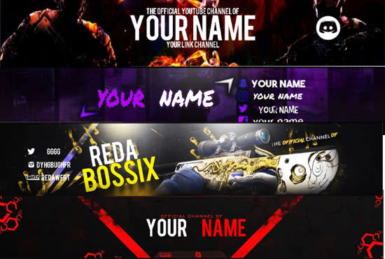 Design a perfect youtube gaming banner by Redatts | Fiverr