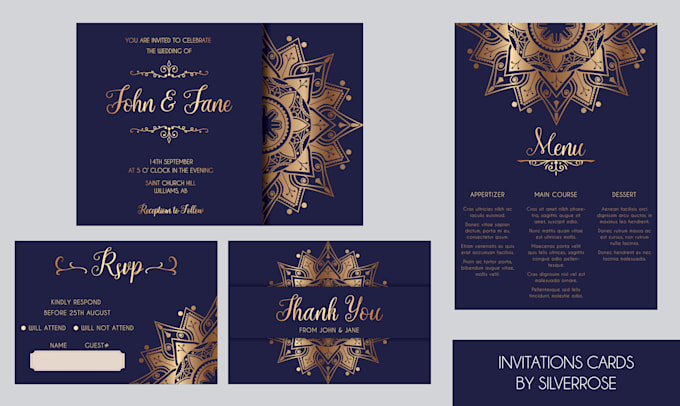 Create simple invitation cards by Silverrose_ | Fiverr