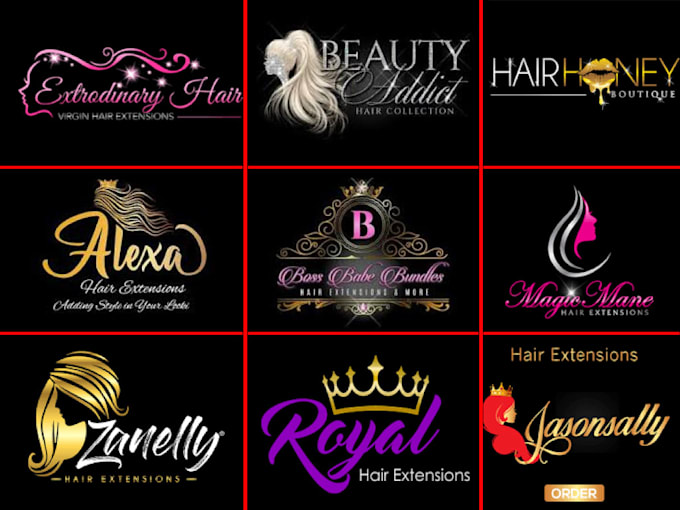 Design hair extensions logo in 24 hours by Evo_designs | Fiverr
