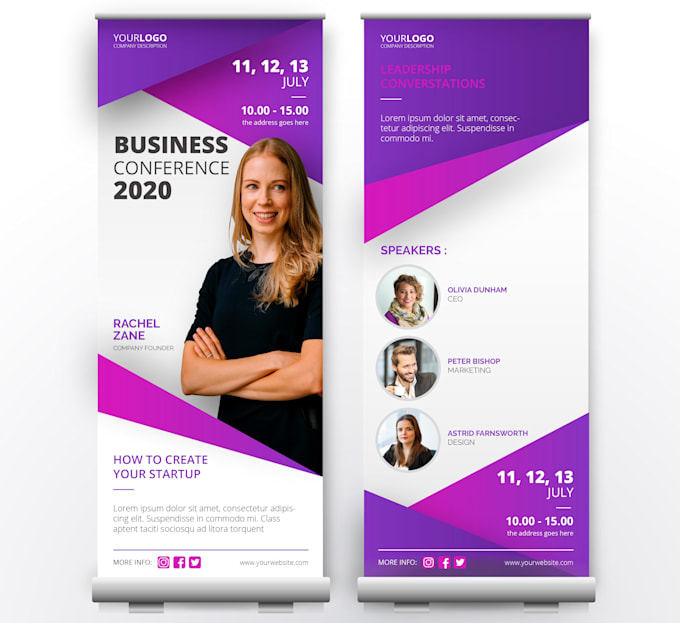 Design creative roll up banner for seminar and conference by Alielogo ...