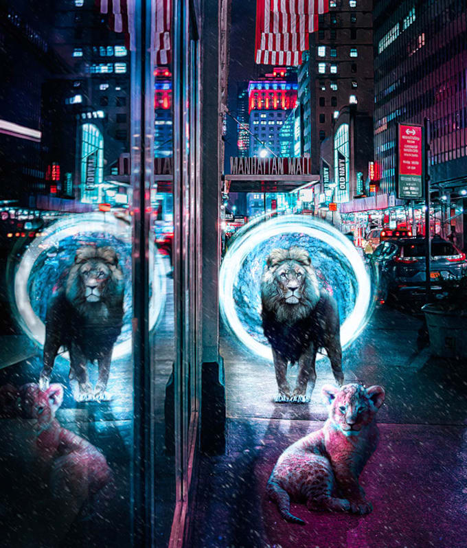 Create a photo manipulation using images of your choice by Vectal | Fiverr