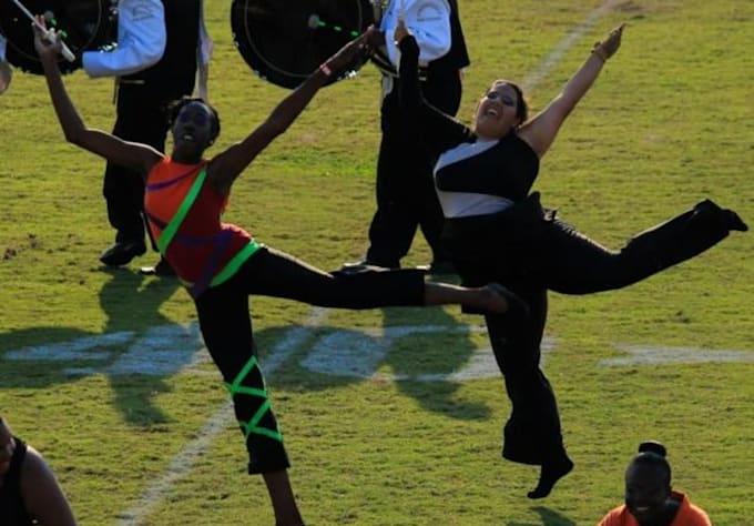 Make a color guard routine to a 30 second song of your choosing, using ...