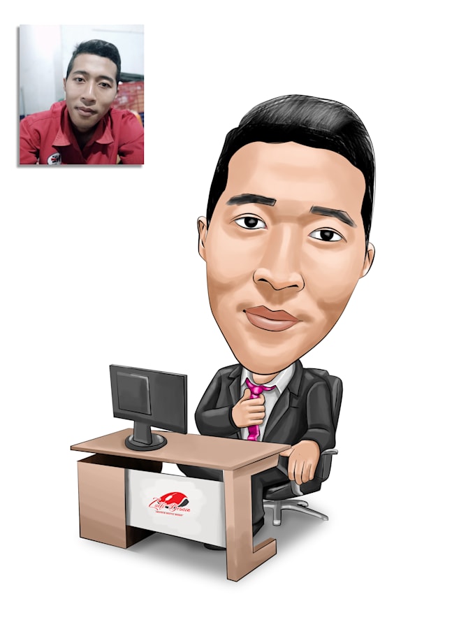 Draw professional cartoon big head from photo by Zulfidesain | Fiverr