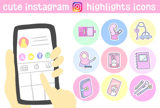 Make cute instagram highlights icons for you by Alyiabubbles | Fiverr