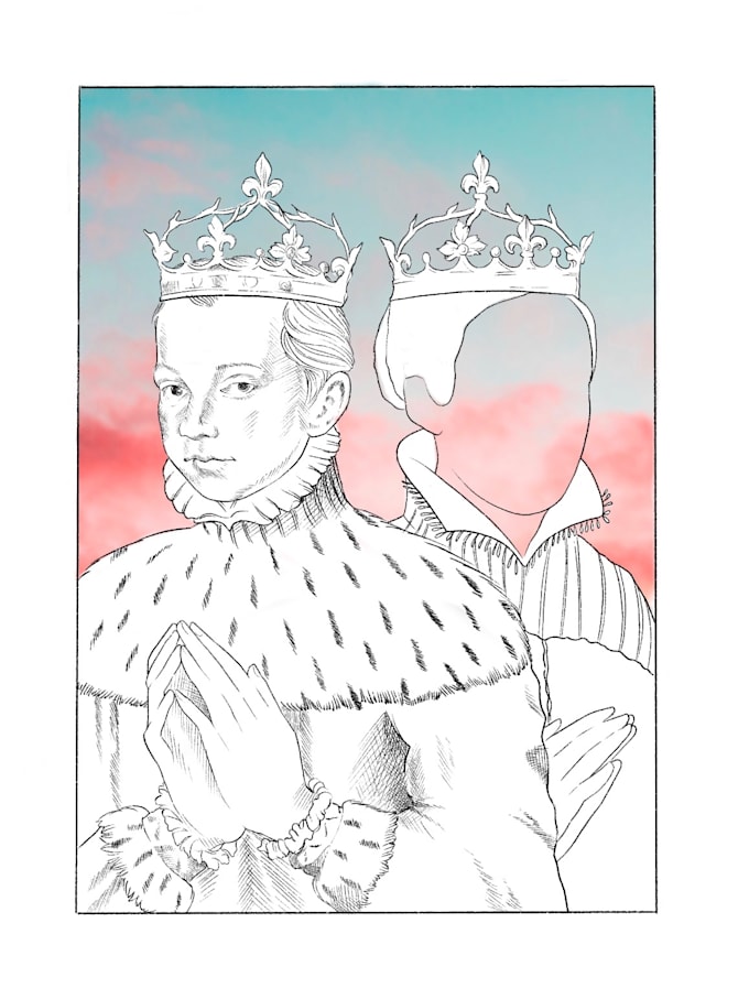 Do a black and white digital ink drawing of anything you want by ...