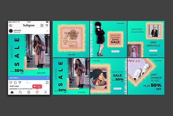 Create modern instagram post ads design by Tonus_designhut | Fiverr