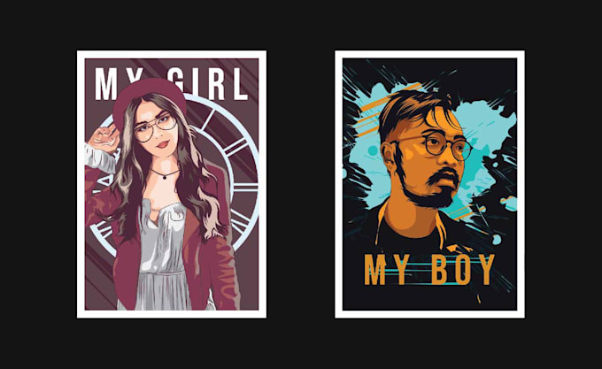 Create amazing vector potrait poster by Sprhanip | Fiverr
