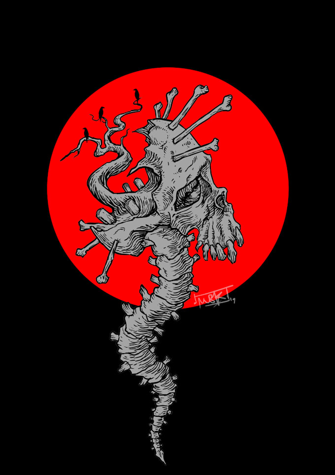 Make a dark art illustration,graphic design by Grindhelldesign | Fiverr