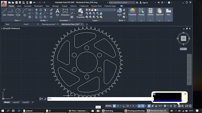 Design 2d mechanical part drawings in autocad by Mdcsrana | Fiverr
