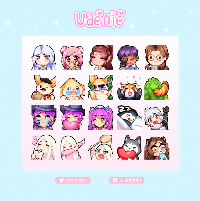 Draw cute emotes and sub badges by Uaeniesu | Fiverr