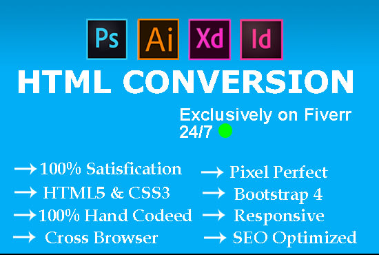 Convert psd to html,bootstrap5 figma to html in 24 hours by Front ...