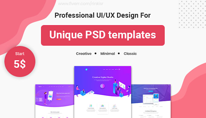 Design ui web template or psd website by Rinkisr | Fiverr