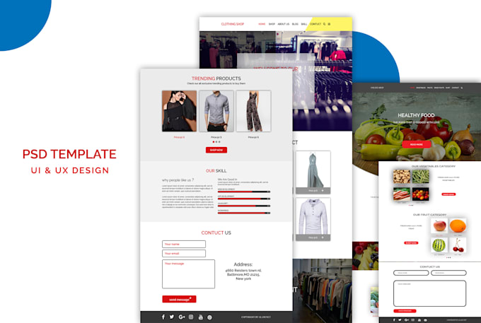Design ui ux website template or psd template design by Designdood | Fiverr