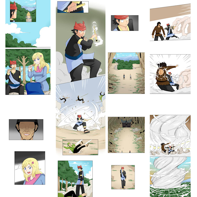 Draw a webtoon illustration in manga and anime style by Alkinz | Fiverr