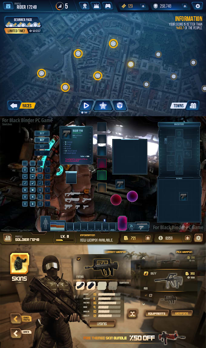 Make you an awesome game ui with an awesome user experience by Zhezlart ...