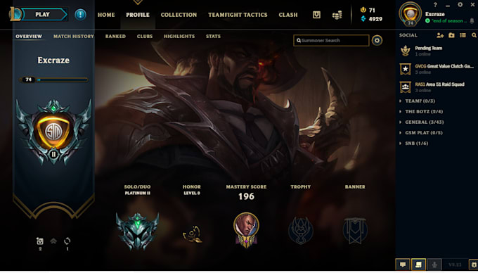 Help you get your rank up in league of legends by Excraze23 | Fiverr