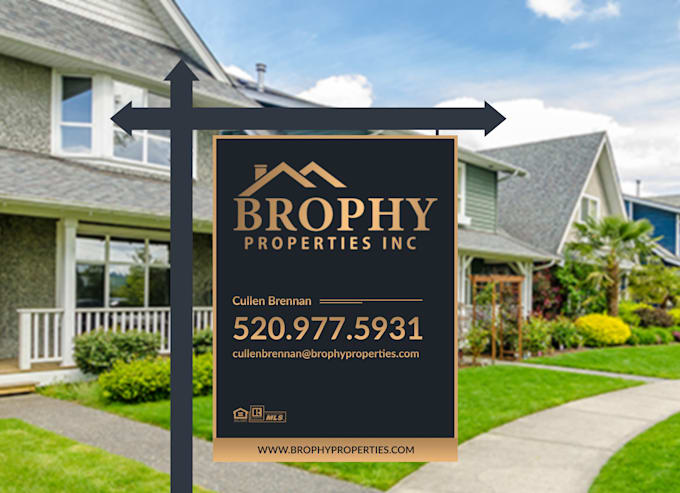 Design luxury , minimal real estate yard sign by Shathyakhter | Fiverr