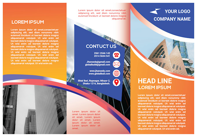 Design modern amazing single bifold trifold brochure by Fazlulkader ...