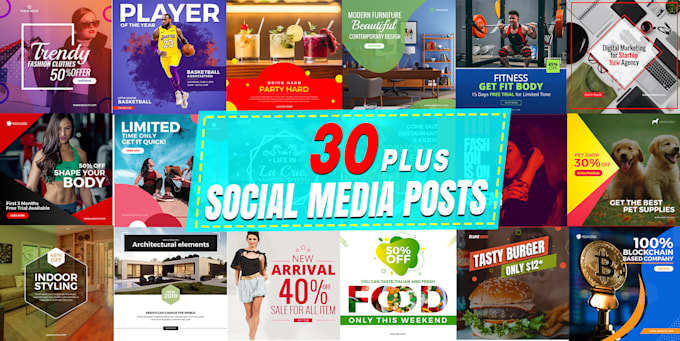 Do 30 plus attractive social media posts for your social media by ...