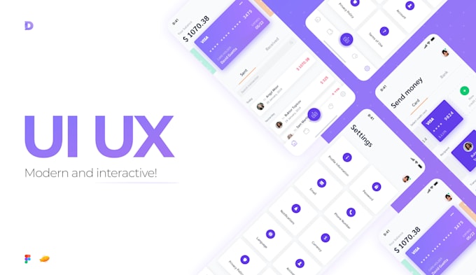 Create modern ui ux design for mobile in figma by Ixdesigncomp | Fiverr