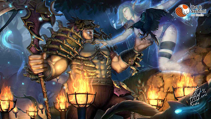 Create your rpg character into amazing illustration by Alexoukino | Fiverr