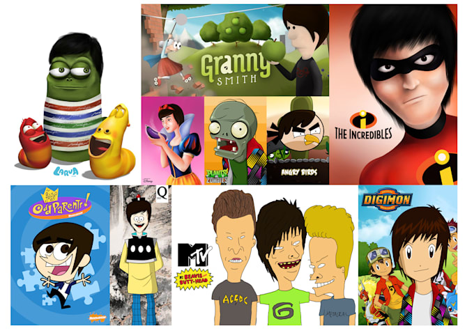 Draw your character portrait into famous cartoons style by Yokhowi | Fiverr