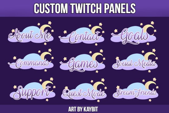 Draw and design your custom twitch panels by Kaybit | Fiverr