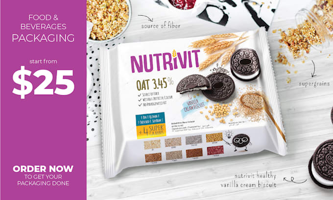 Create eyecatching food and beverages packaging by Ailesstudio | Fiverr