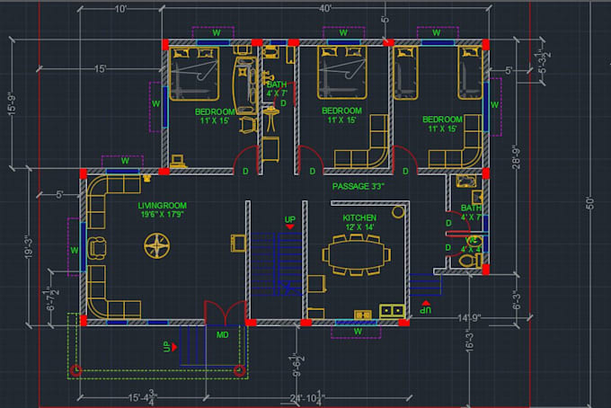 Convert your handwritten architectural drawing in autocad by Safal8513 ...