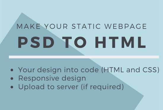Convert your web design into code by Achimalatata | Fiverr
