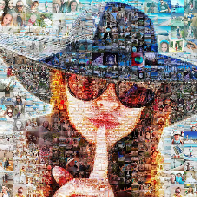Create photo collage with a minimum of 30 images of your choice