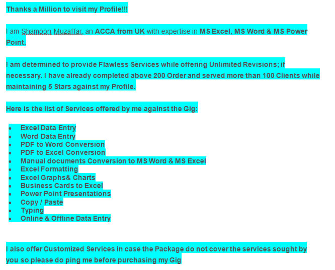 Provide word excel data entry and pdf conversion by Shamoonmuzaffar ...