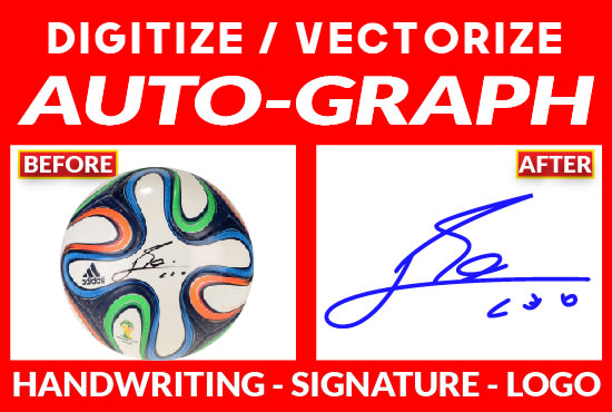 Digitize vectorize autograph signature handwritten hand drawn logo ...