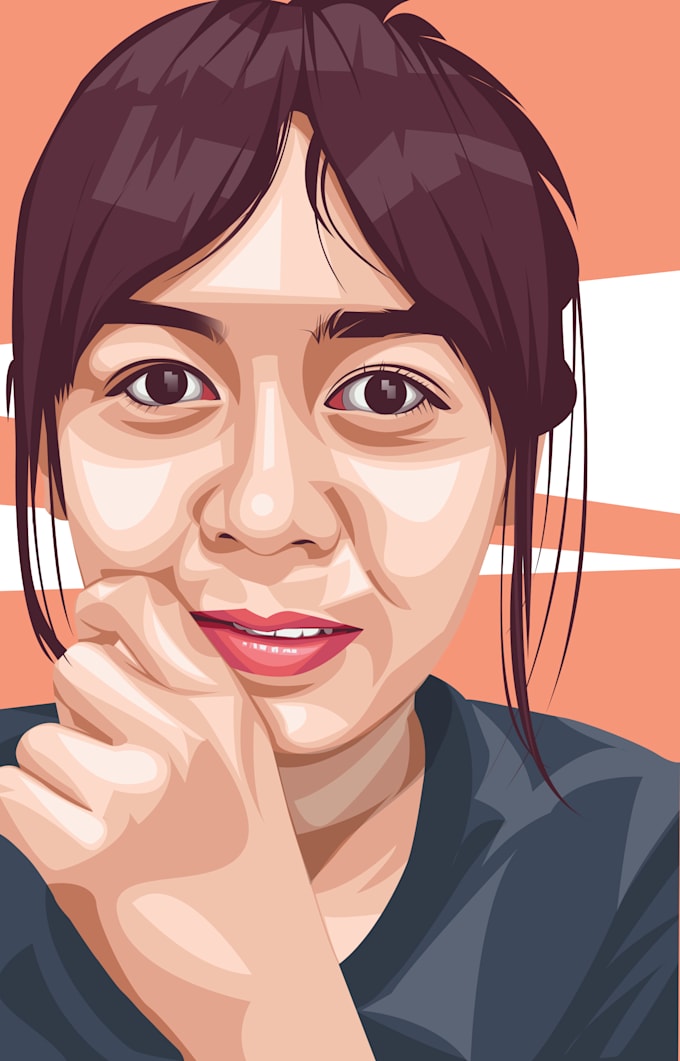 Draw your face into cool realistic vector potrait in 24hours by ...
