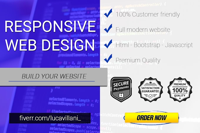 Create responsive website with html,css,javascript by Lucavillani_ | Fiverr