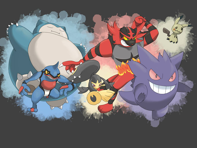 Draw your full pokemon team by Rokustuff | Fiverr
