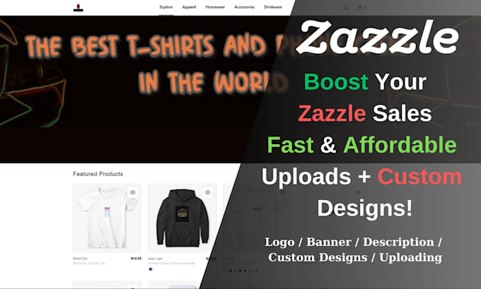 Create you a zazzle store and custom products by Den854 | Fiverr