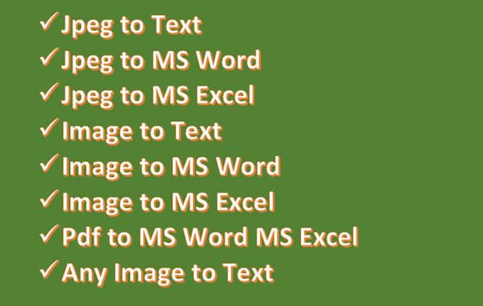 Convert jpeg to text image to text picture to text by Aamirsh85 | Fiverr