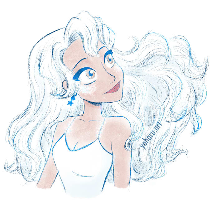 Draw waist up commission in this style by Yoharuart | Fiverr