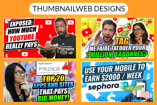 Design highly clickable youtube thumbnail by Thumbnailweb | Fiverr