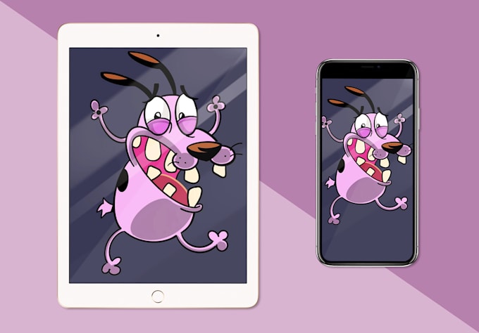 Draw your favorite cartoon character as a screensaver pressed against ...