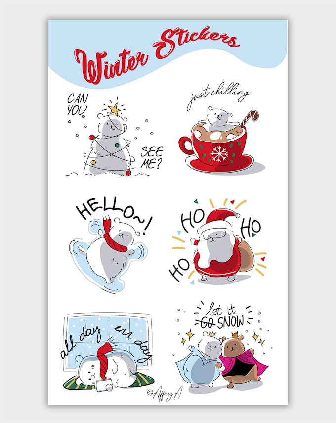 Draw cute moving gif animation or stickers by Affey_a | Fiverr