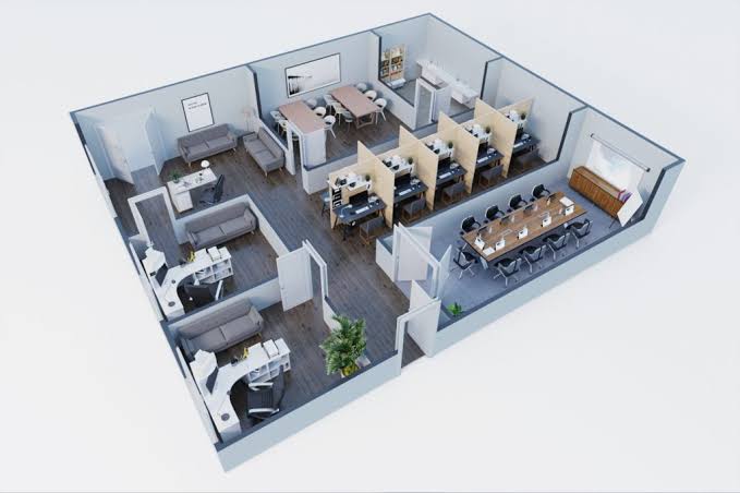 Complete 3d office interior designing setup by Laersel | Fiverr