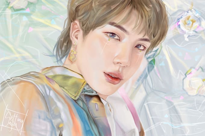 Paint a portrait of kpop idols by Settingsuga | Fiverr