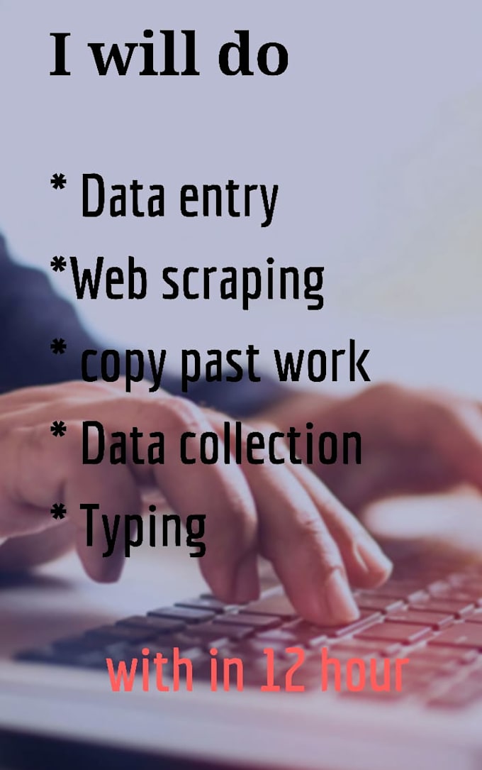 Complete any type of data entry within one day by Dataentryopertr | Fiverr Complete any type of data entry within one day by Dataentryopertr | Fiverr
