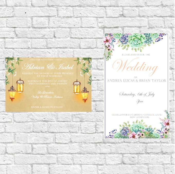 Design stunning wedding invitations to suit your style by J_post | Fiverr