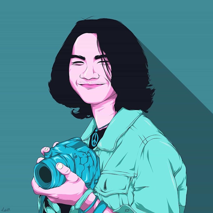 Draw your photo in cartoon with beautiful color palette by ...