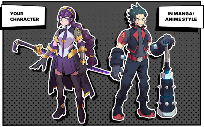 Draw your character concept in shonen manga and action webtoon style by ...