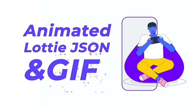 Create animated gif or lottie json svg animation for web and mobile app ...